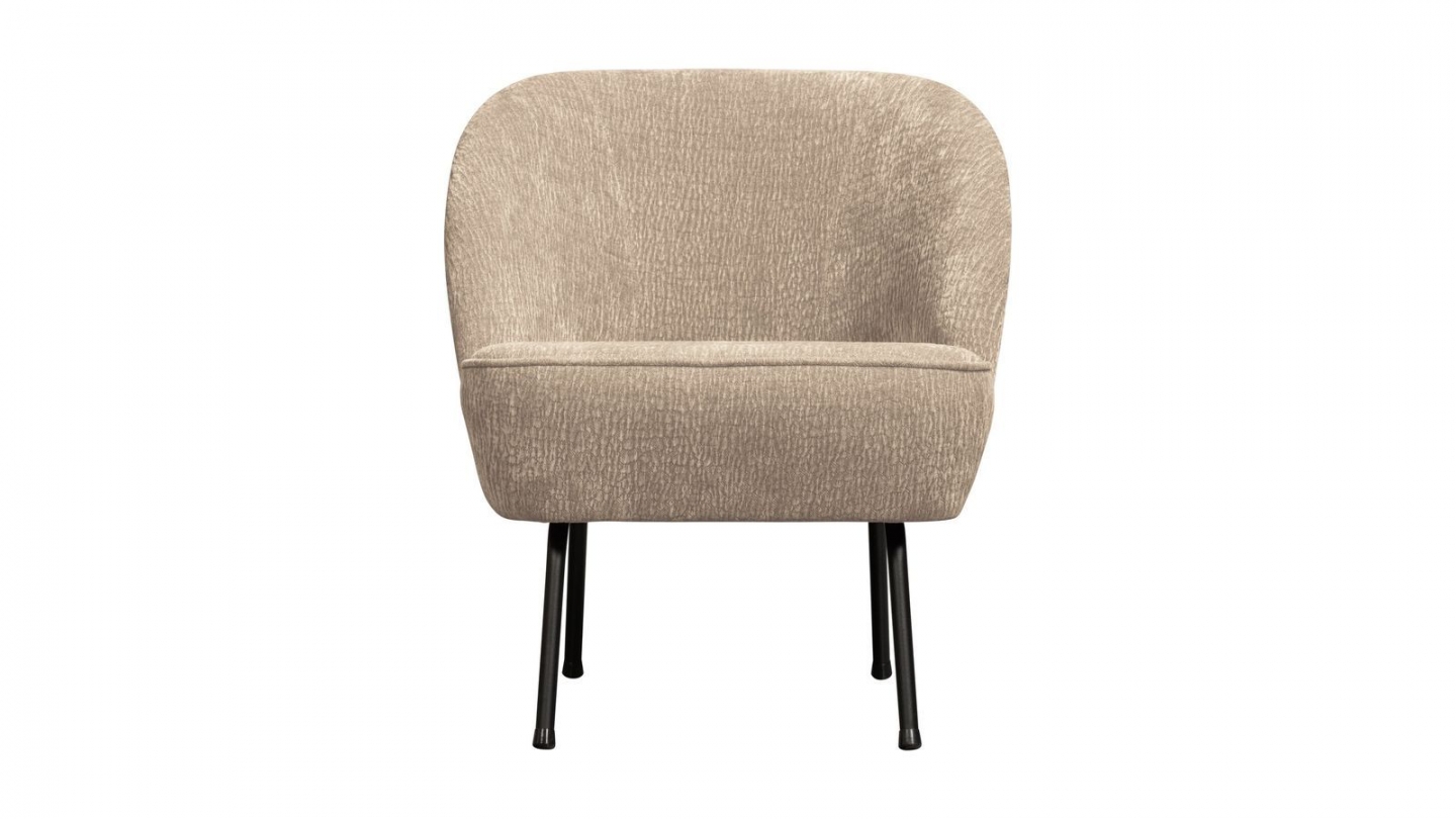Fauteuil en tissu texturé beige - Vogue - Homifab